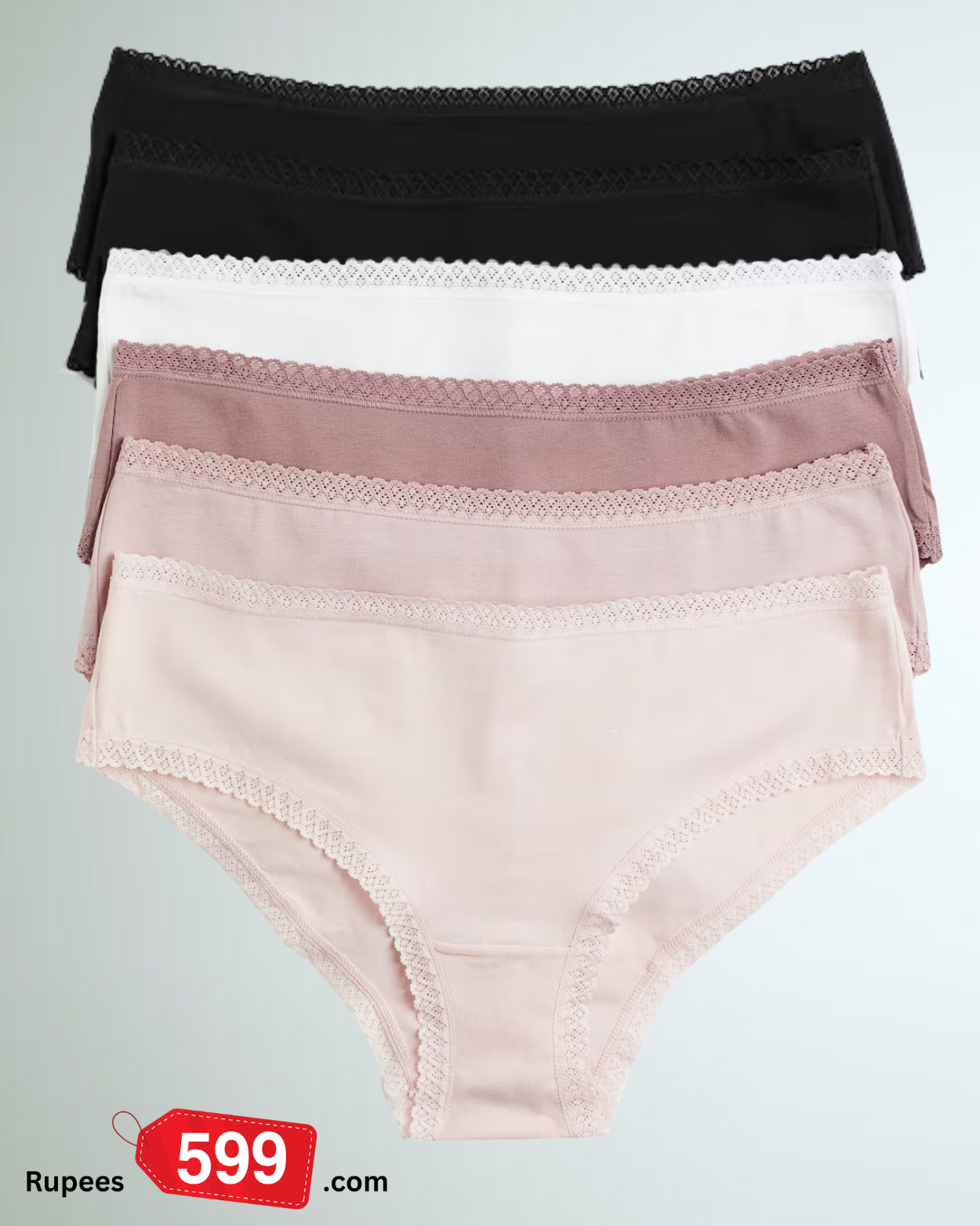 6 Pack Ladies Briefs – 3 Color Mix – Rupees599.com